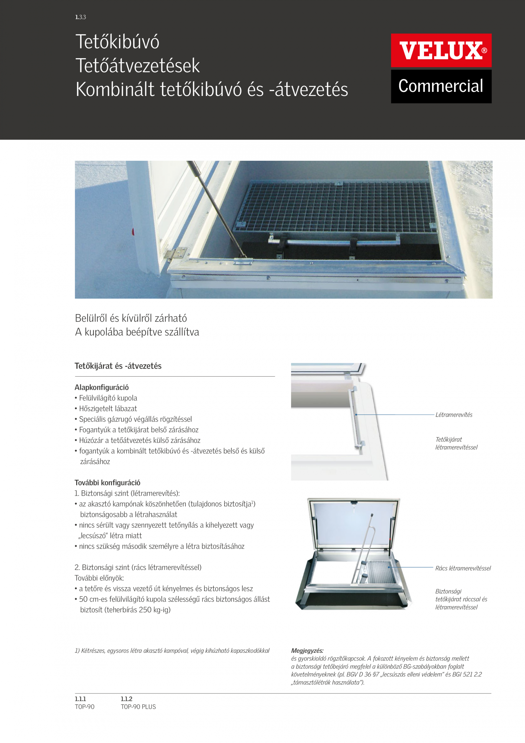 Cupole luminatoare VELUX Commercial TOP 90, TOP 90 PLUS Fisa tehnica ...