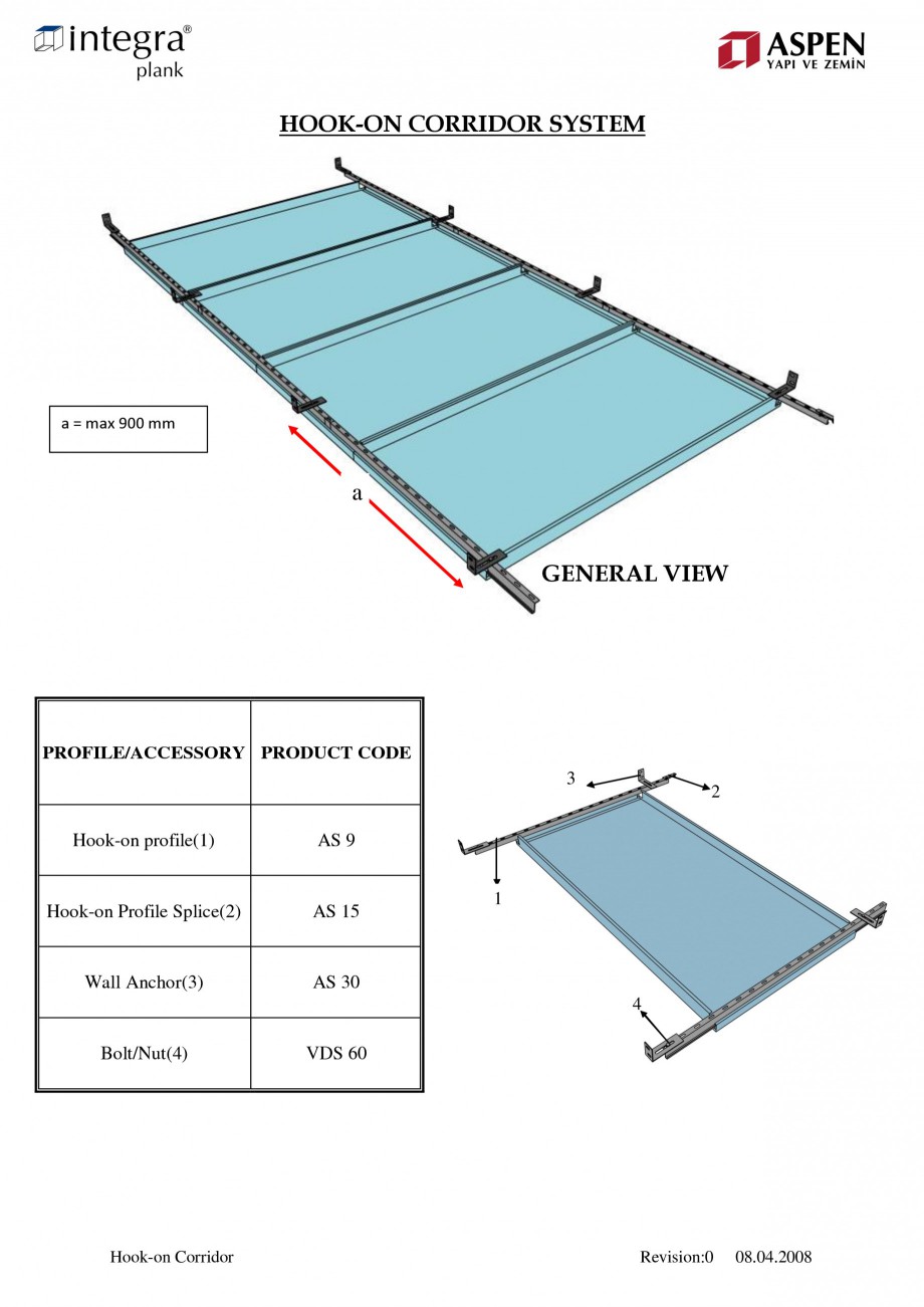 Fisa Tehnica Sistem De Tavane Suspendate Hook On Corridor Integra Plank
