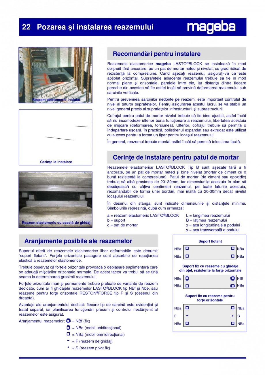 Fisa tehnica Reazeme din neopren pentru poduri LASTO BLOCK MAGEBA ...