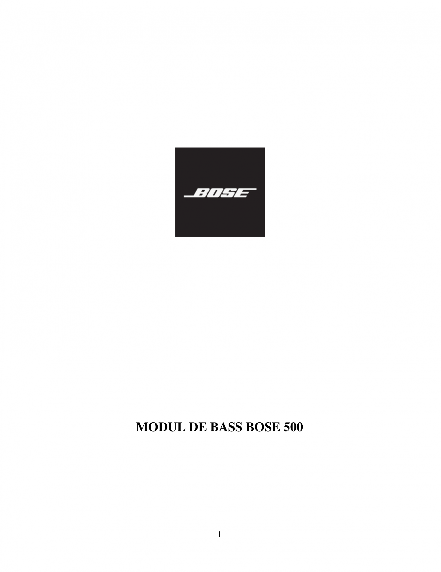 Manual de utilizare Bas wireless Bose 500 BOSE Instructiuni montaj ...