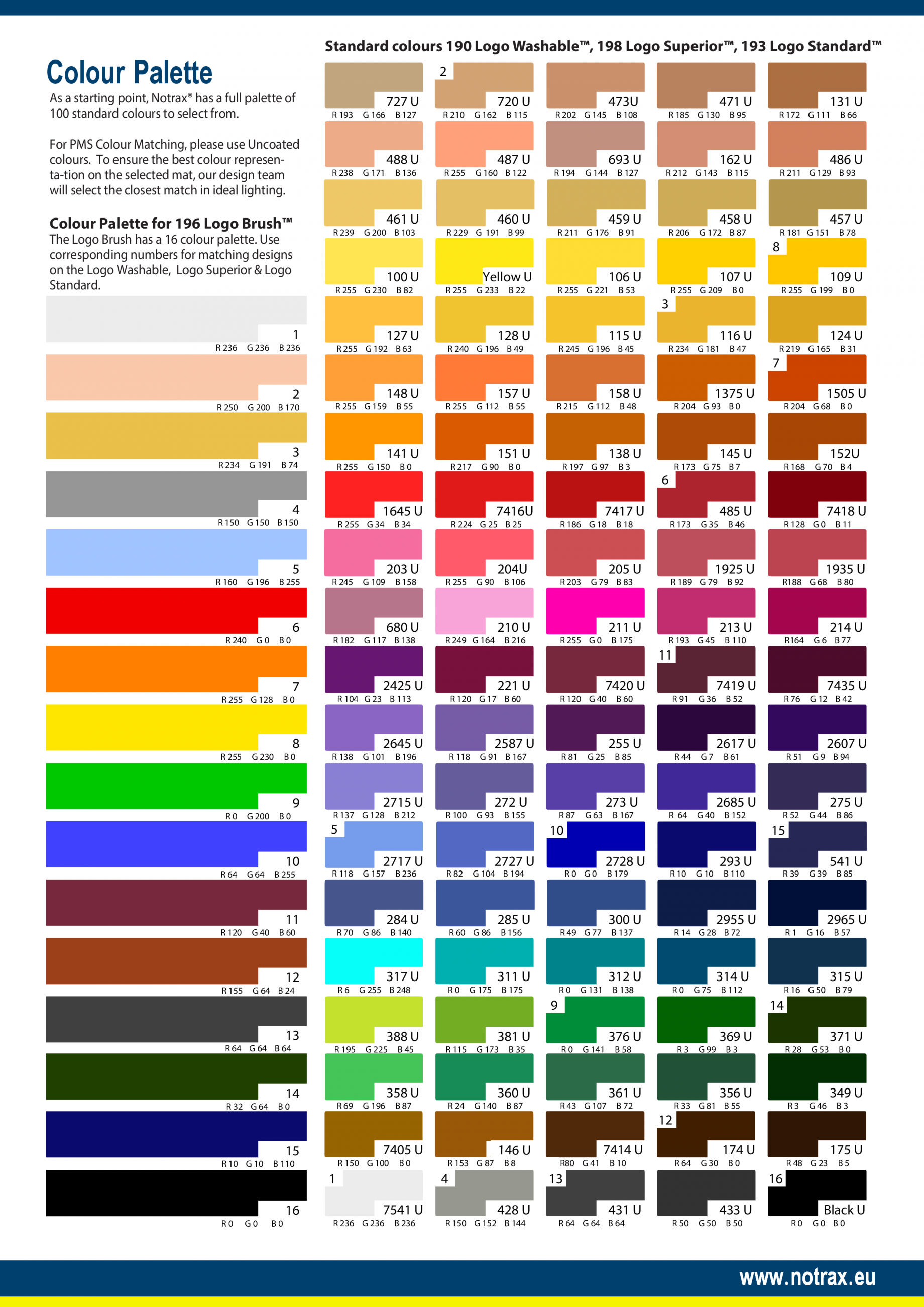 Paletar de culori presuri personalizate COVORASE PROFESIONALE LOGO ...