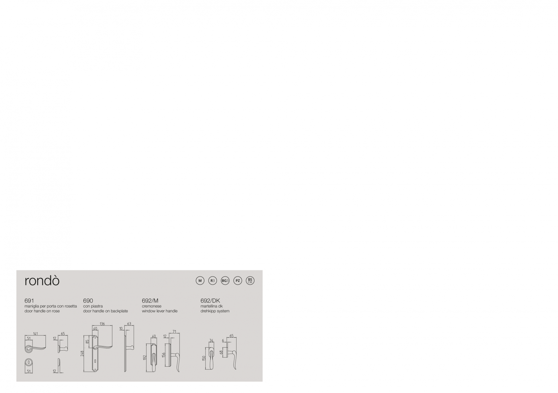 Maner pentru usi de interior si de exterior MANDELLI RONDO Fisa tehnica ...