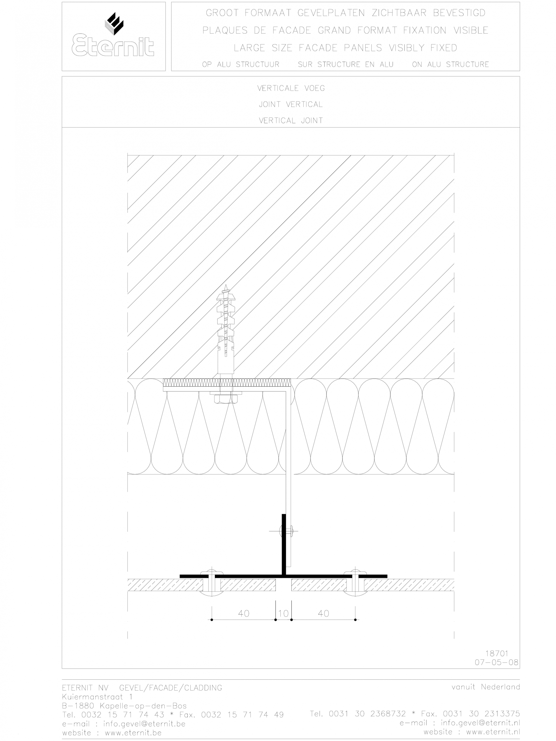CAD-DWG Placa de fibrociment nituita pe structura de aluminiu - Rost ...