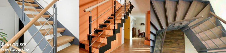 Scari interioare - Model Athen, pe structura cu vanguri metalice