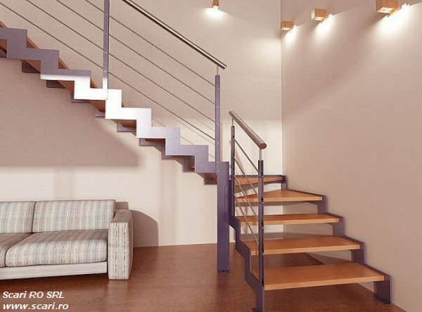 Scari interioare - Model Athen, pe structura cu vanguri metalice