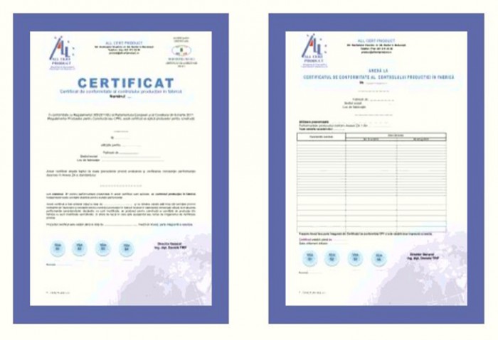 Servicii de Certificare a produselor pentru constructii ALL CERT PRODUCT