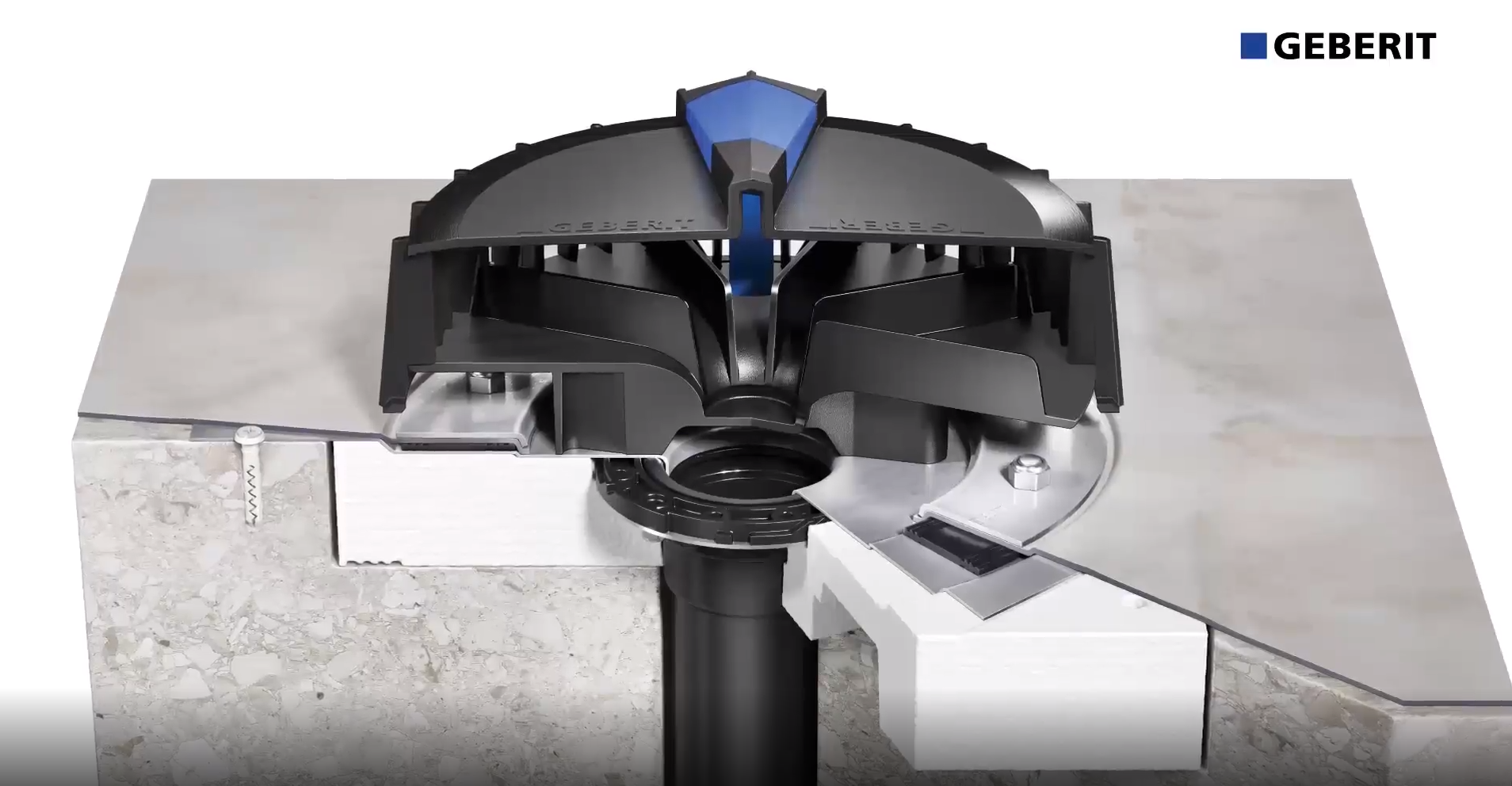 Video Instalarea Geberit Pluvia cu folie de hidroizolatie GEBERIT